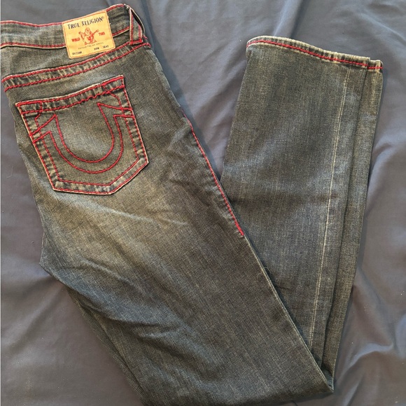 True Religion | Jeans | True Religion Womens Blue Jeans With Red ...
